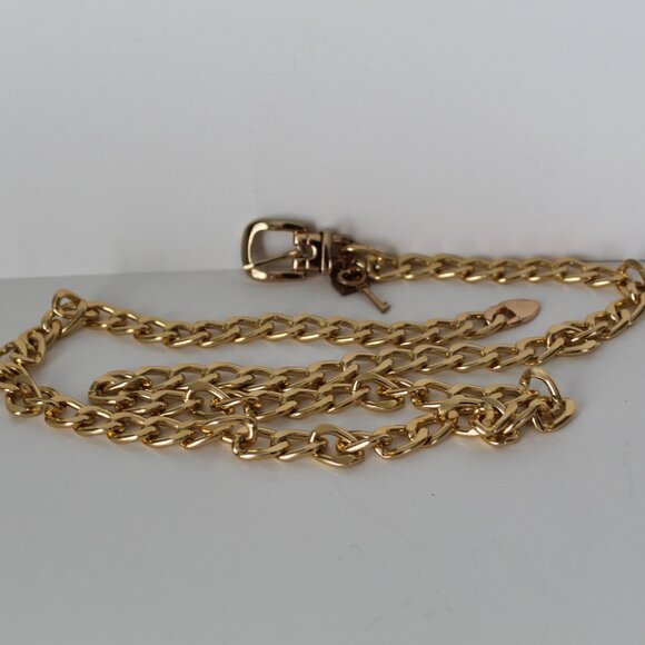 Accessories | Bright Shiny Gold Metal Chain Link Lock And Key ...